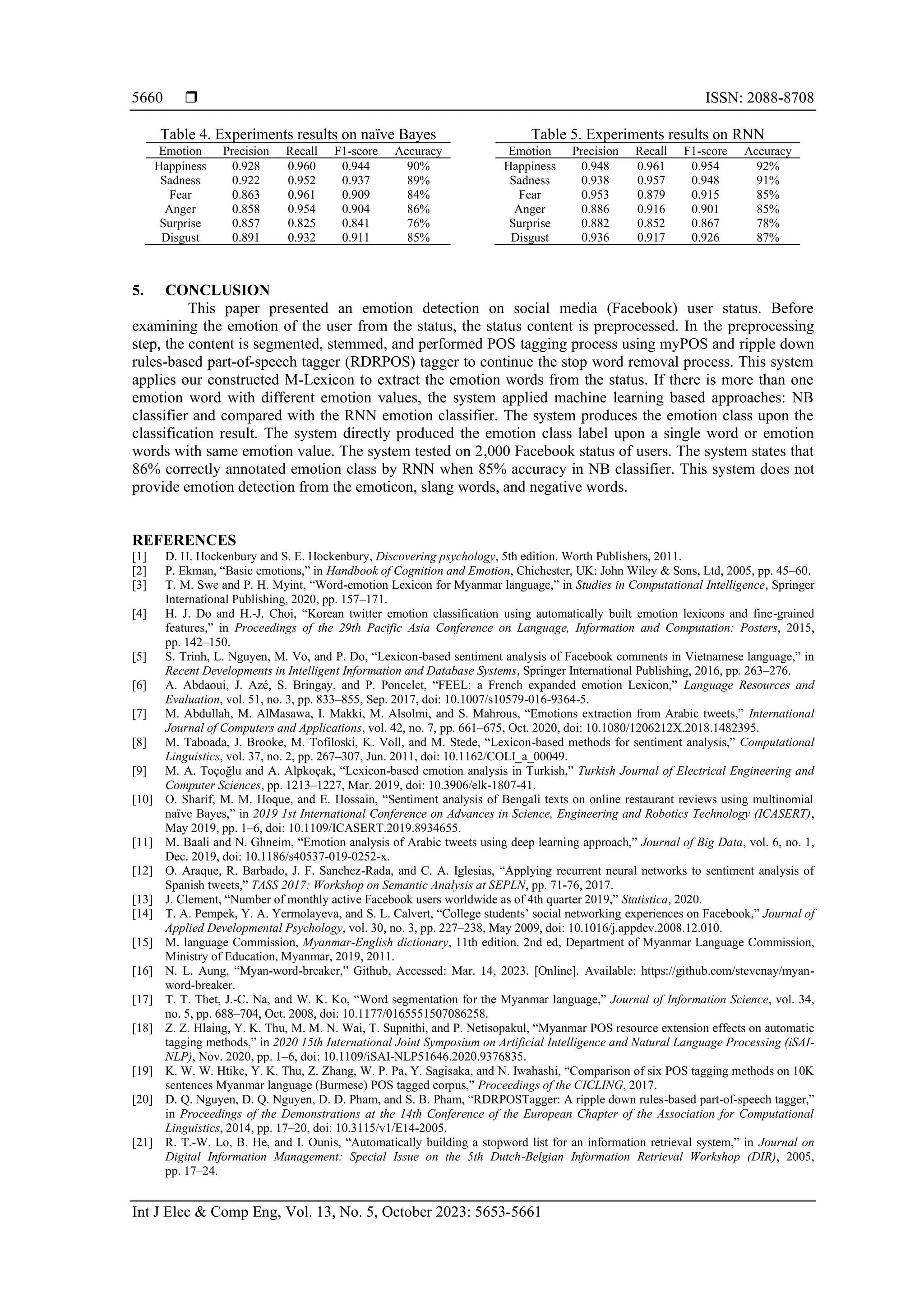 Emotion detection on social media status in Myanmar language | PDF | Social Networking | Internet