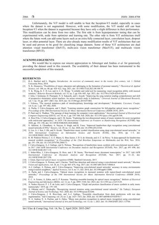 Recognition of music symbol notation using convolutional neural network ...