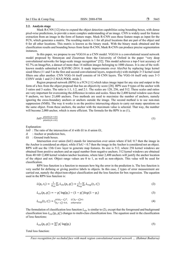 Face recognition for occluded face with mask region convolutional neural network and fully ...