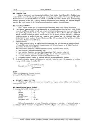 Mobile Decision Support System to Determine Toddler's Nutrition using Fuzzy Sugeno | PDF