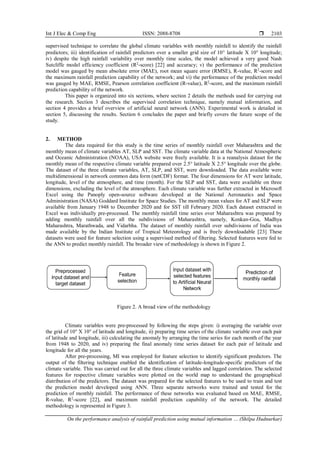On the performance analysis of rainfall prediction using mutual information with artificial ...