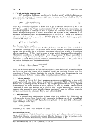 Node classification with graph neural network based centrality measures and feature selection | PDF