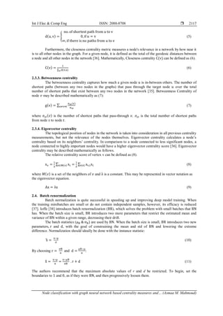 Node classification with graph neural network based centrality measures and feature selection | PDF