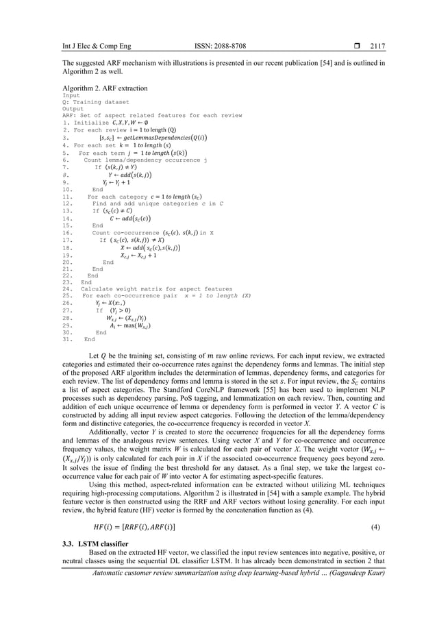 Automatic customer review summarization using deep learningbased hybrid sentiment analysis | PDF ...