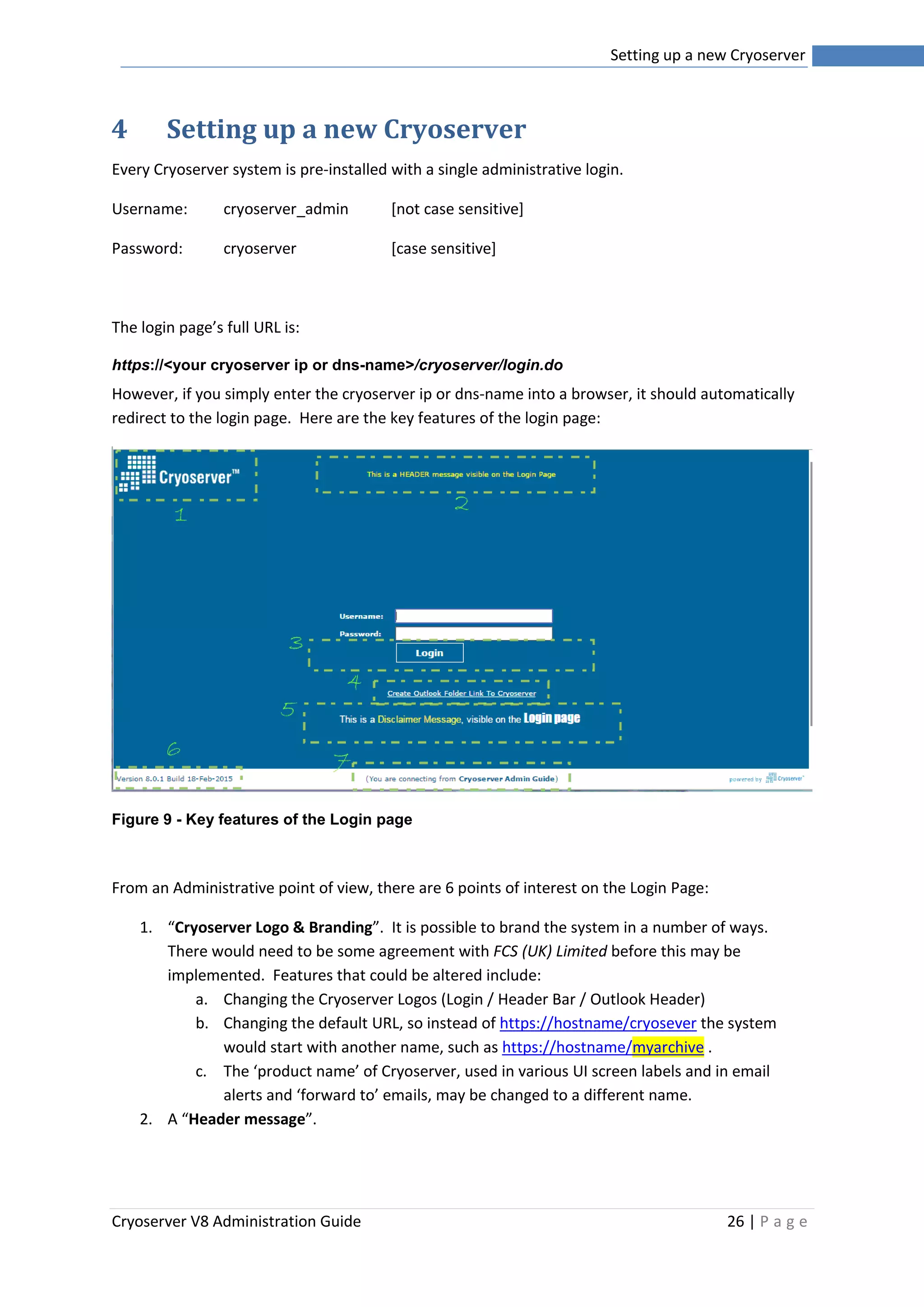 Cryoserver V8 admin guide | PDF