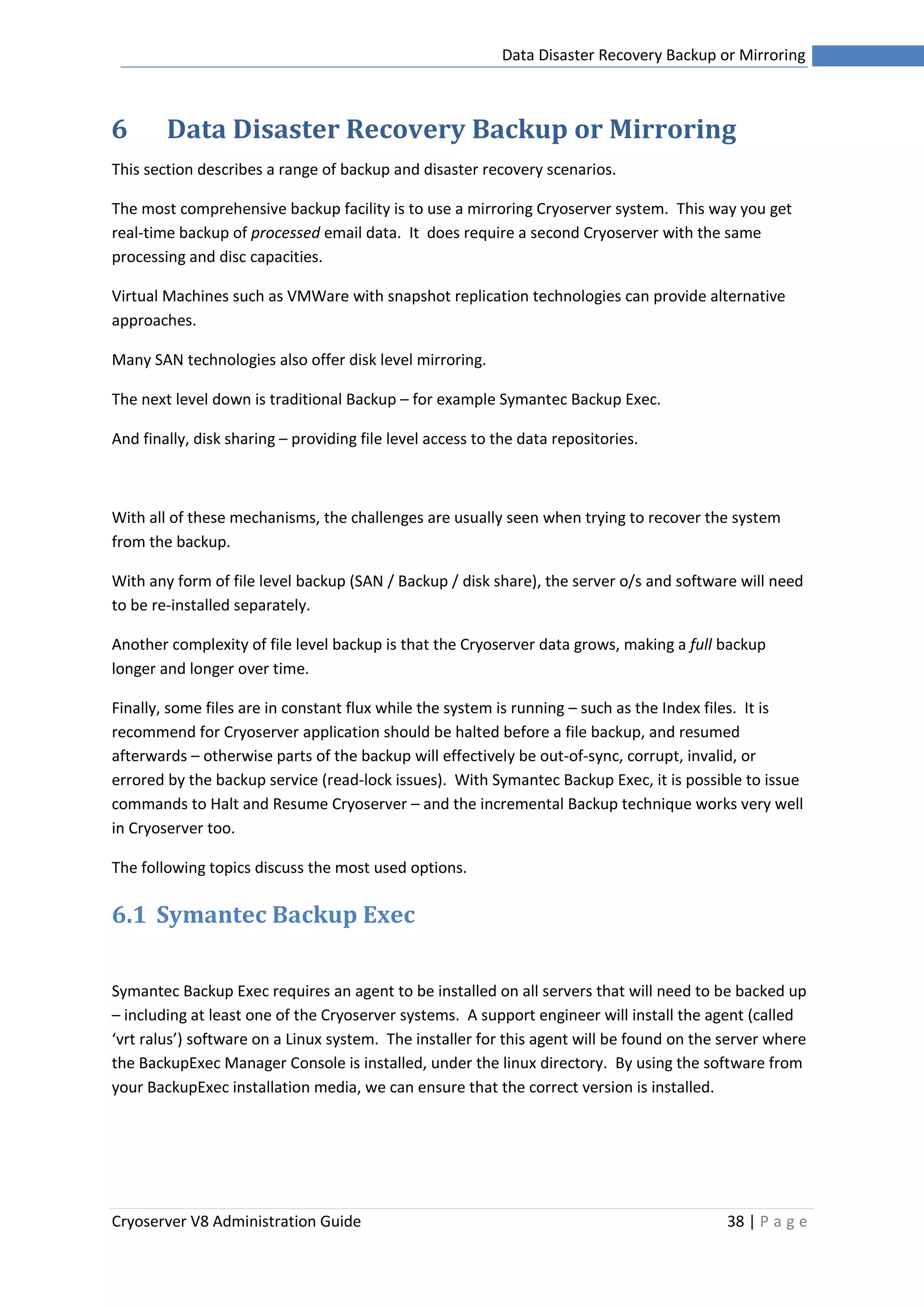 Cryoserver V8 admin guide | PDF