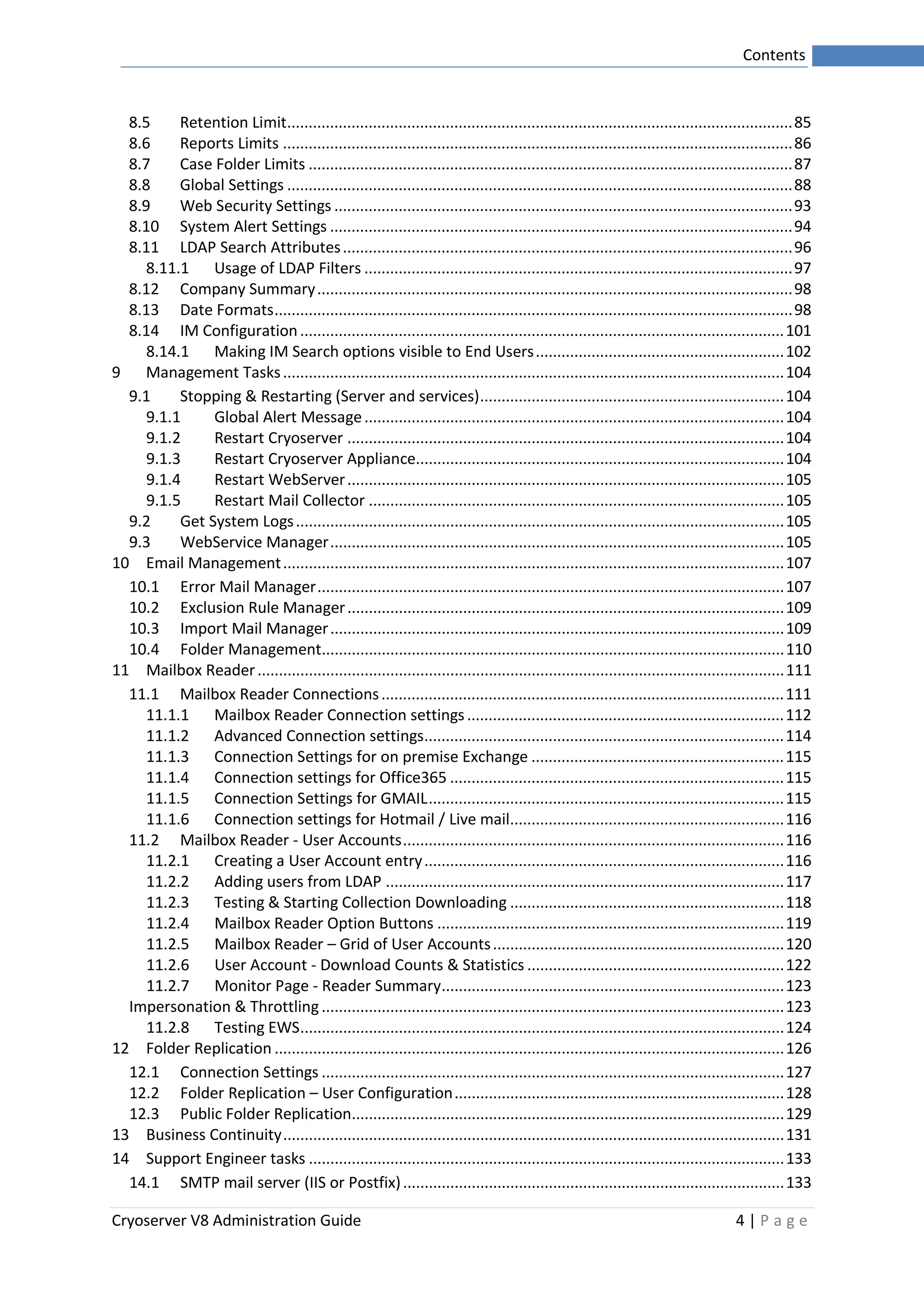 Cryoserver V8 admin guide | PDF