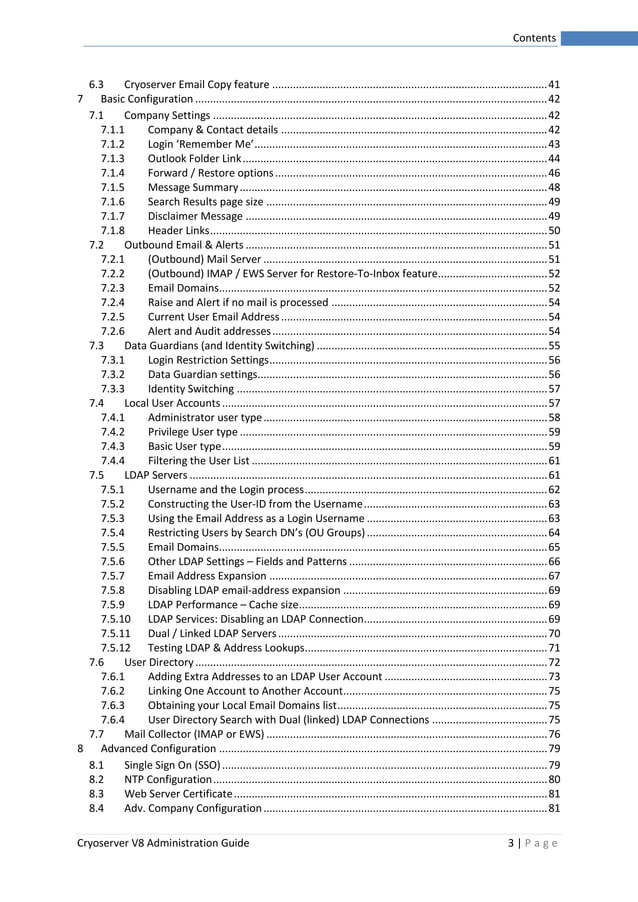 Cryoserver V8 admin guide | PDF