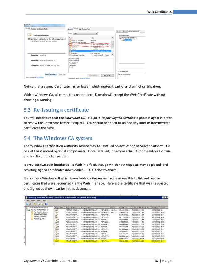 Cryoserver V8 admin guide | PDF