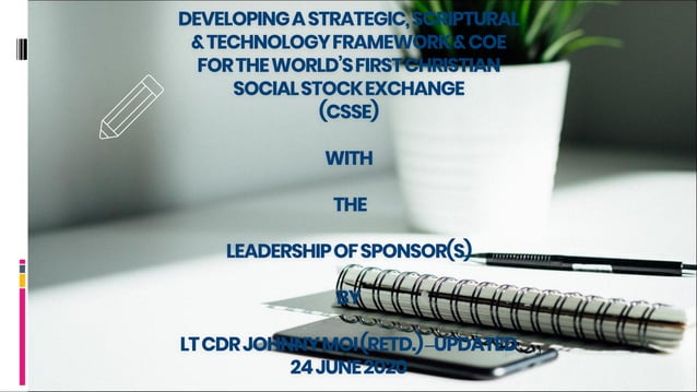 World's first Christian Social Stock Exchange by Johnny Moi | PPT