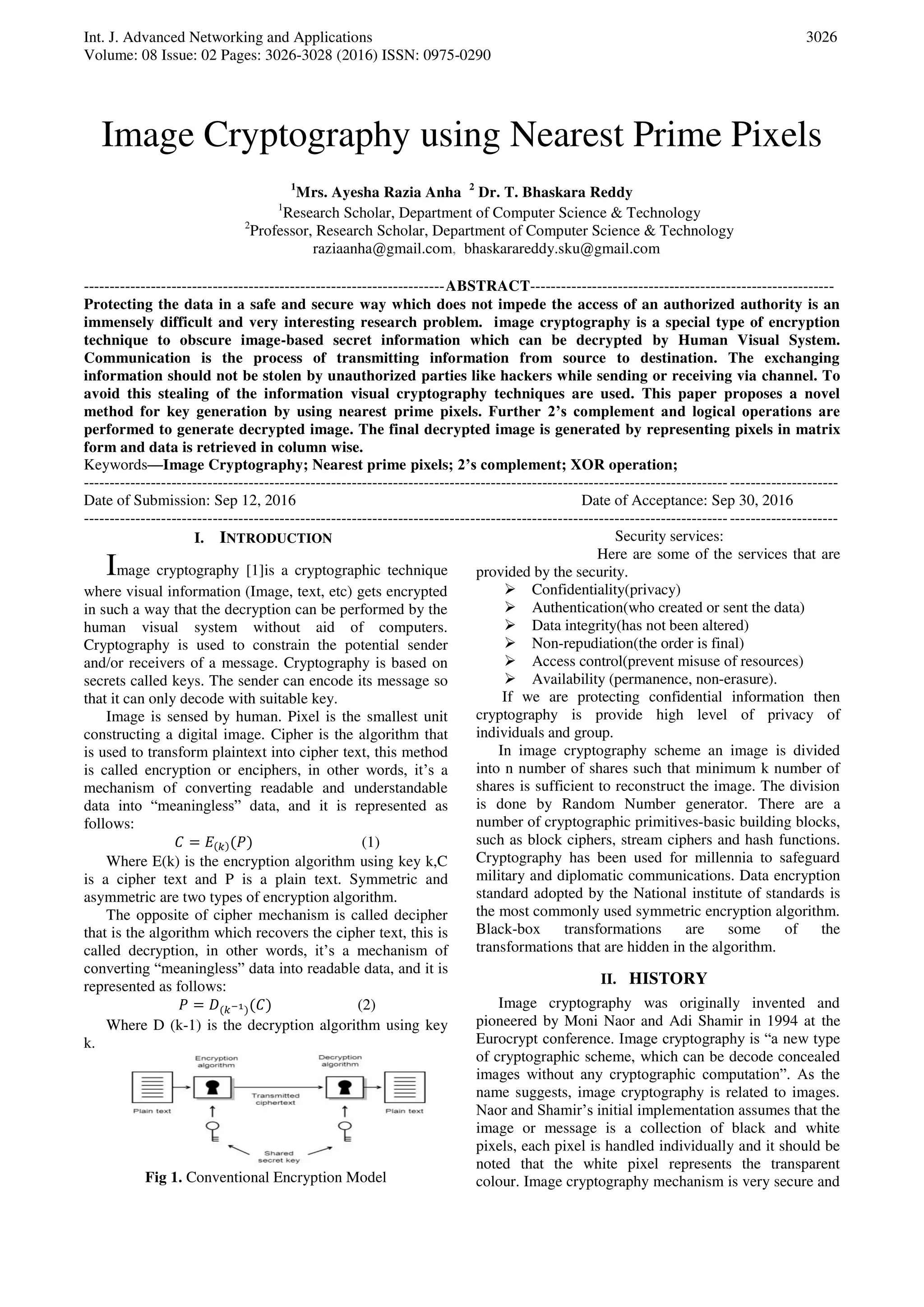 Image Cryptography using Nearest Prime Pixels | PDF