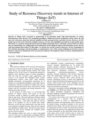 Study of Resource Discovery trends in Internet of Things (IoT) | PDF ...