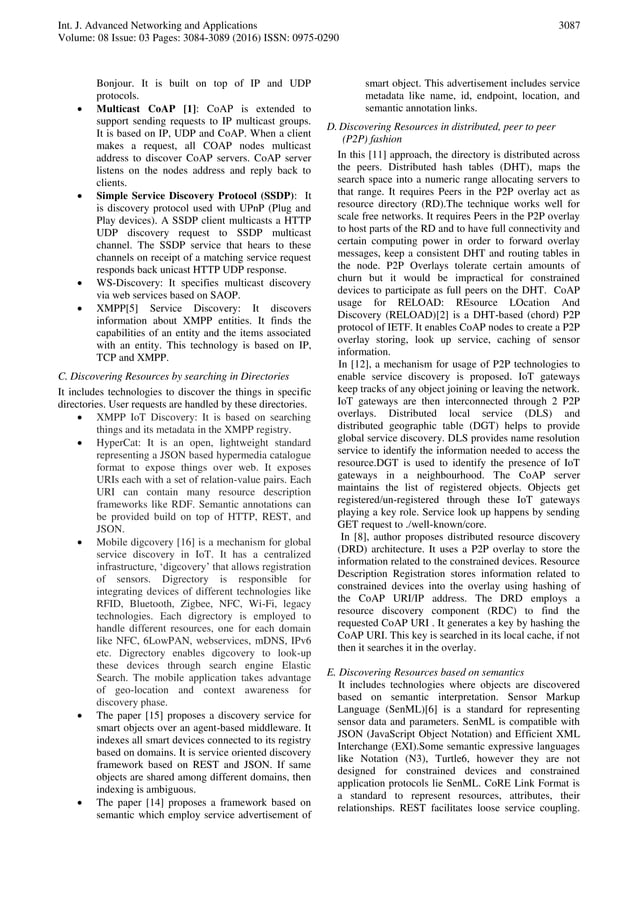 Study of Resource Discovery trends in Internet of Things (IoT) | PDF ...