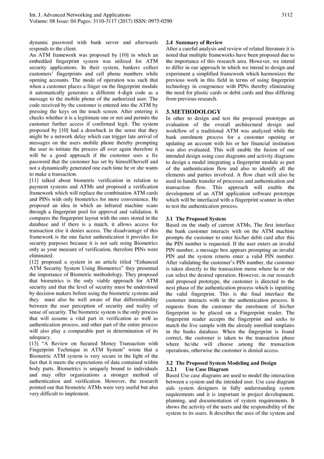 An Enhanced Automated Teller Machine Security Prototype Using Fingerprint Biometric