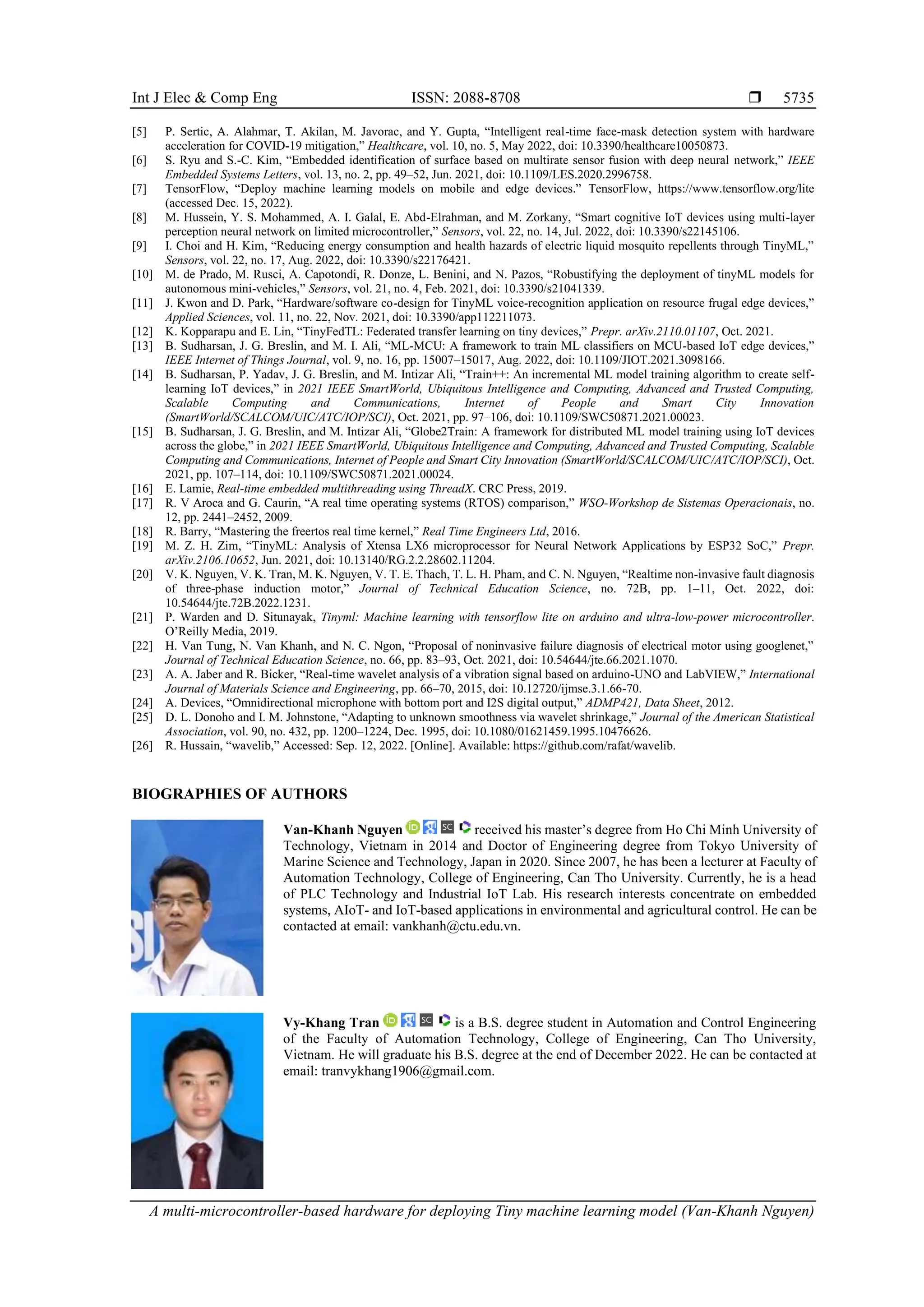 A multi-microcontroller-based hardware for deploying Tiny machine ...