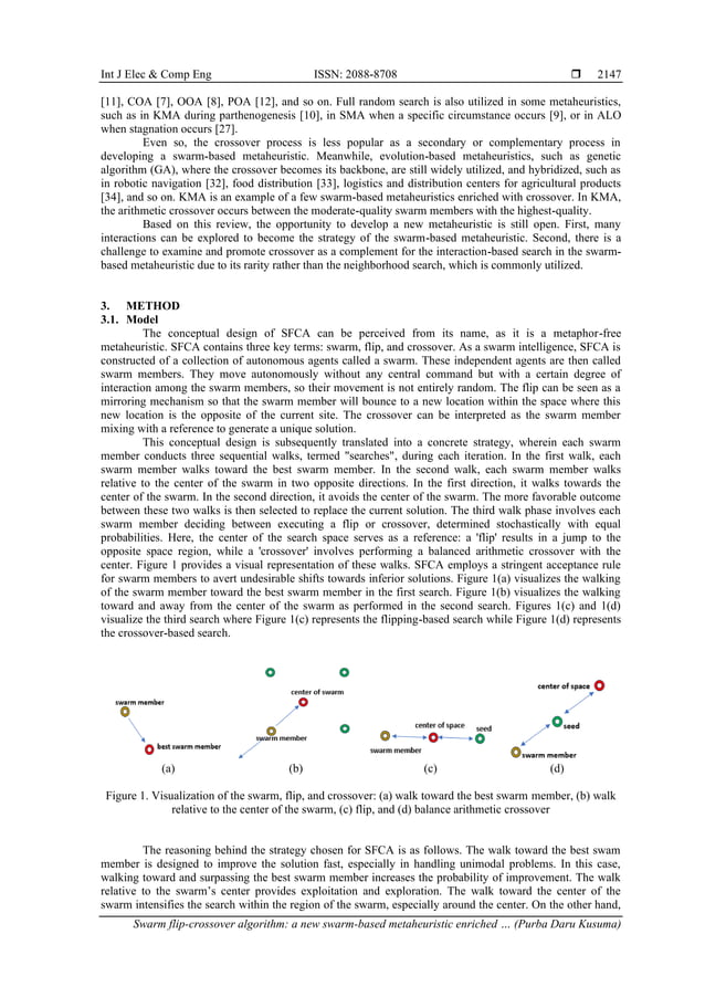 Swarm Flip Crossover Algorithm A New Swarm Based Metaheuristic Enriched With A Crossover