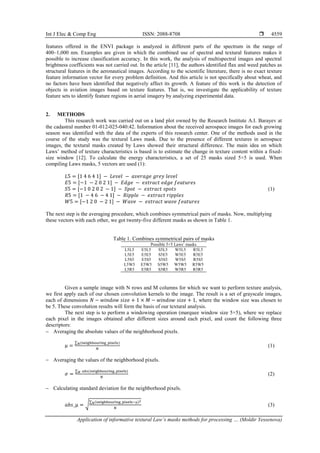 Application of informative textural Law’s masks methods for processing space images | PDF ...