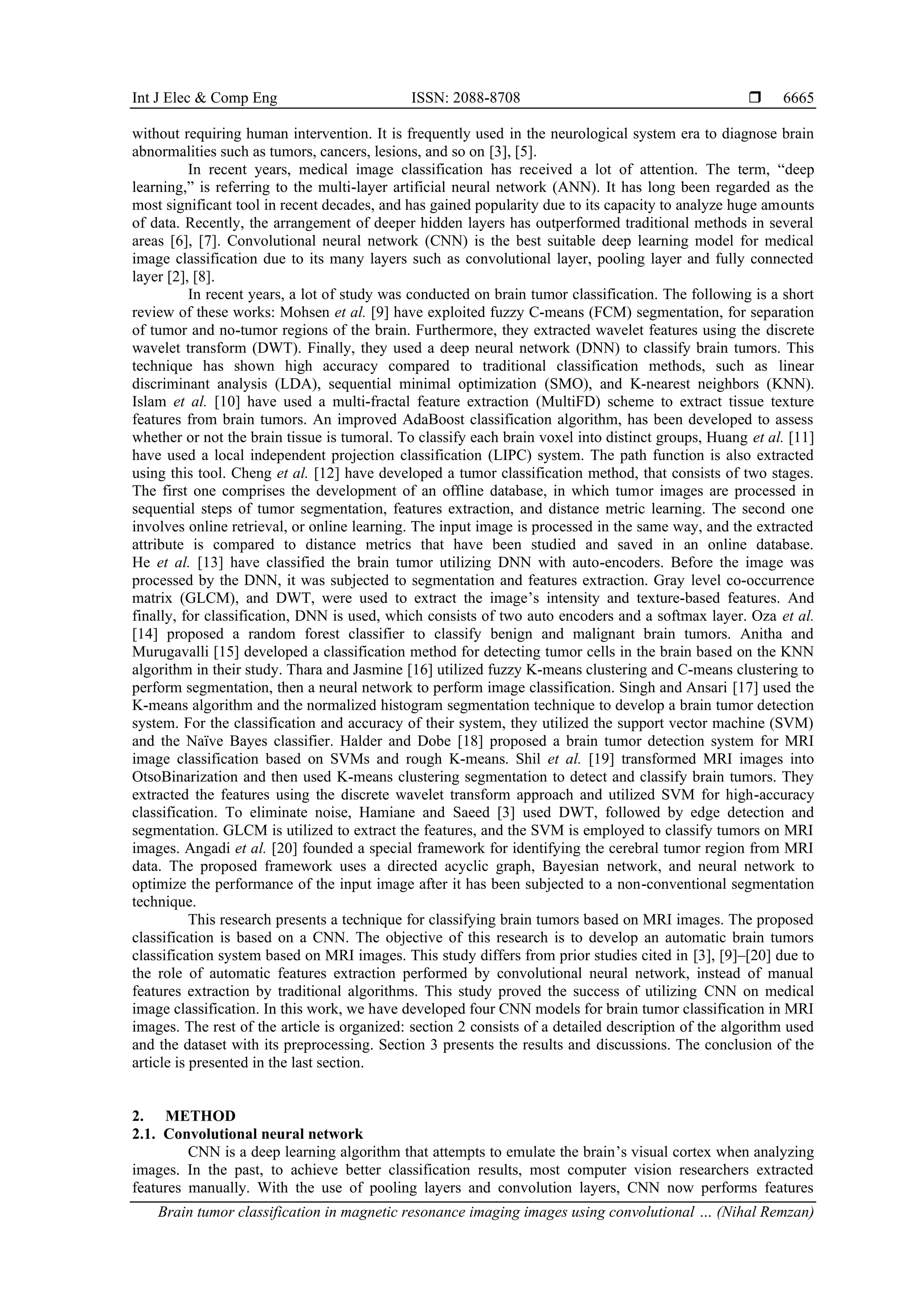 Brain tumor classification in magnetic resonance imaging images using convolutional neural ...