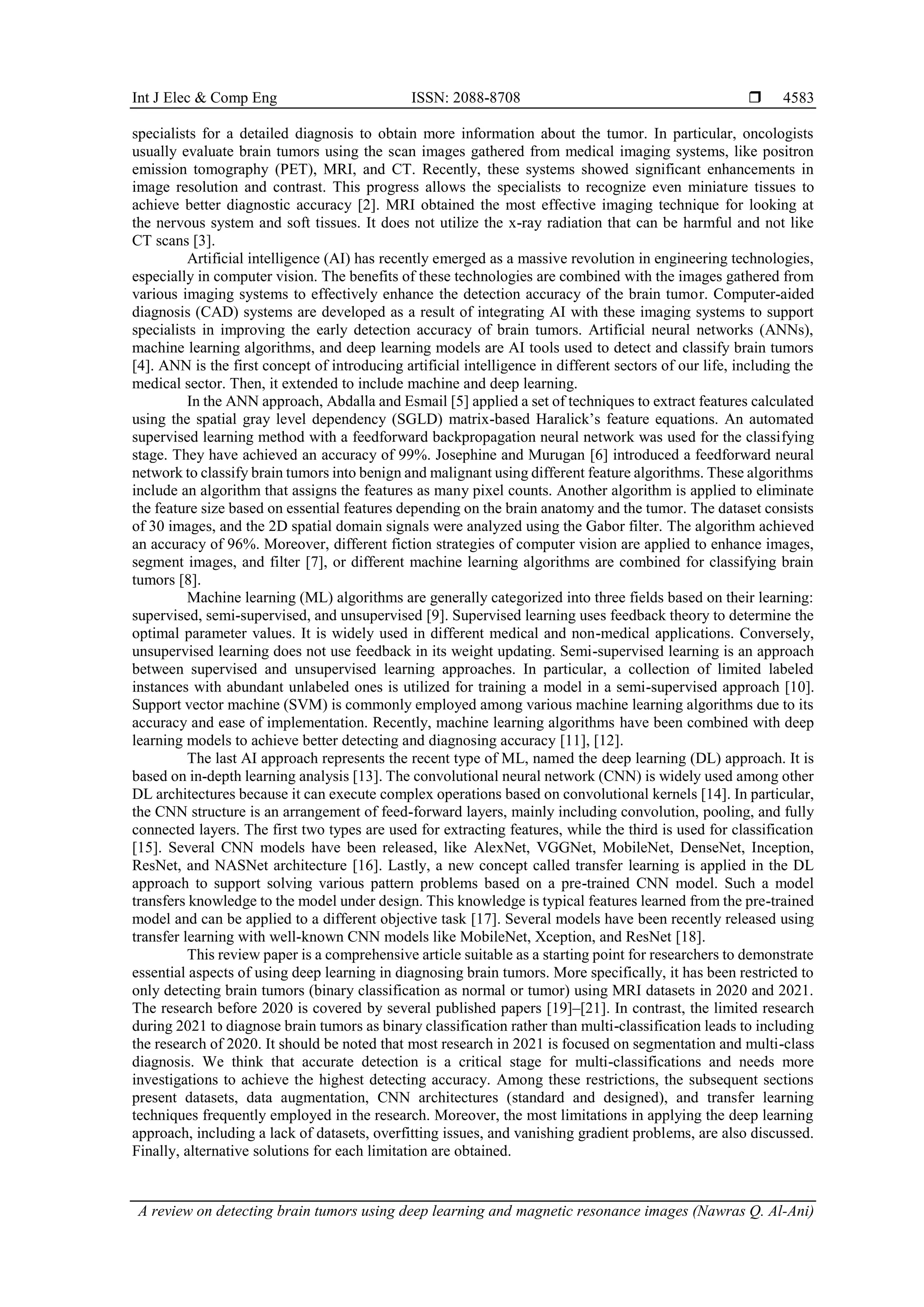 A review on detecting brain tumors using deep learning and magnetic ...