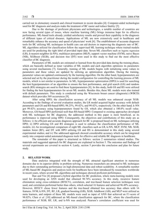 Performance enhancement of machine learning algorithm for breast cancer diagnosis using ...