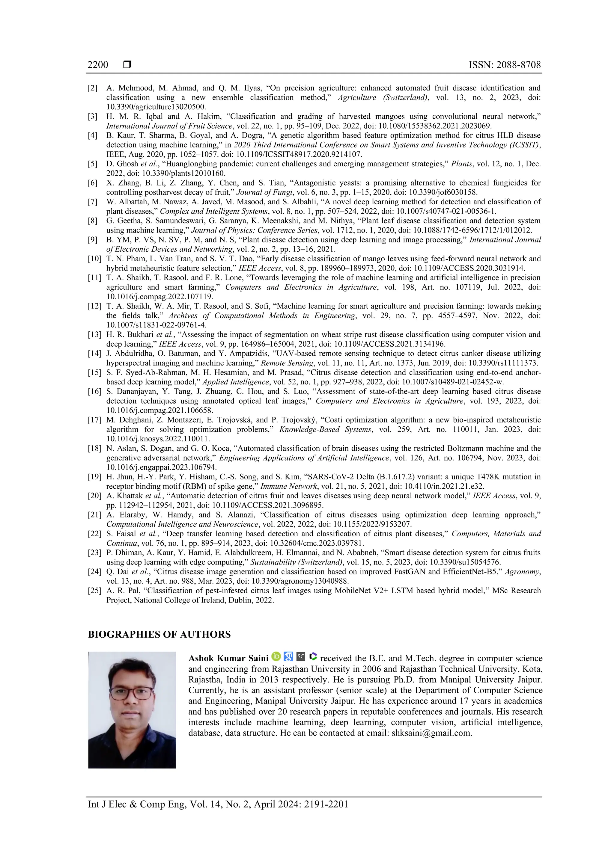 SADCNN-ORBM: a hybrid deep learning model based citrus disease detection and classification ...