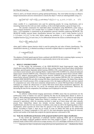 Hyperspectral object classification using hybrid spectral-spatial fusion and noise tolerant soft ...