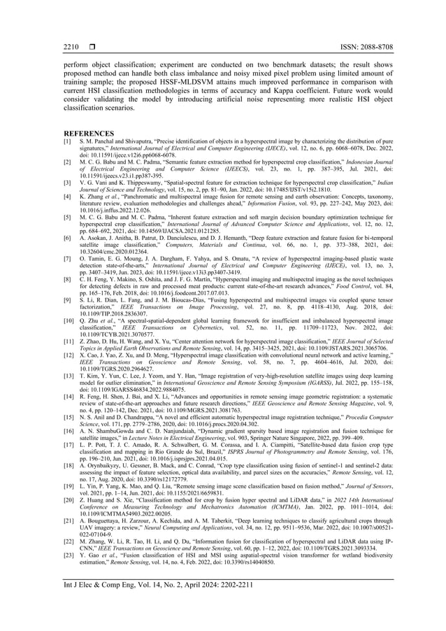 Hyperspectral object classification using hybrid spectral-spatial fusion and noise tolerant soft ...