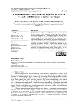 A deep convolutional structure-based approach for accurate recognition of skin lesions in ...