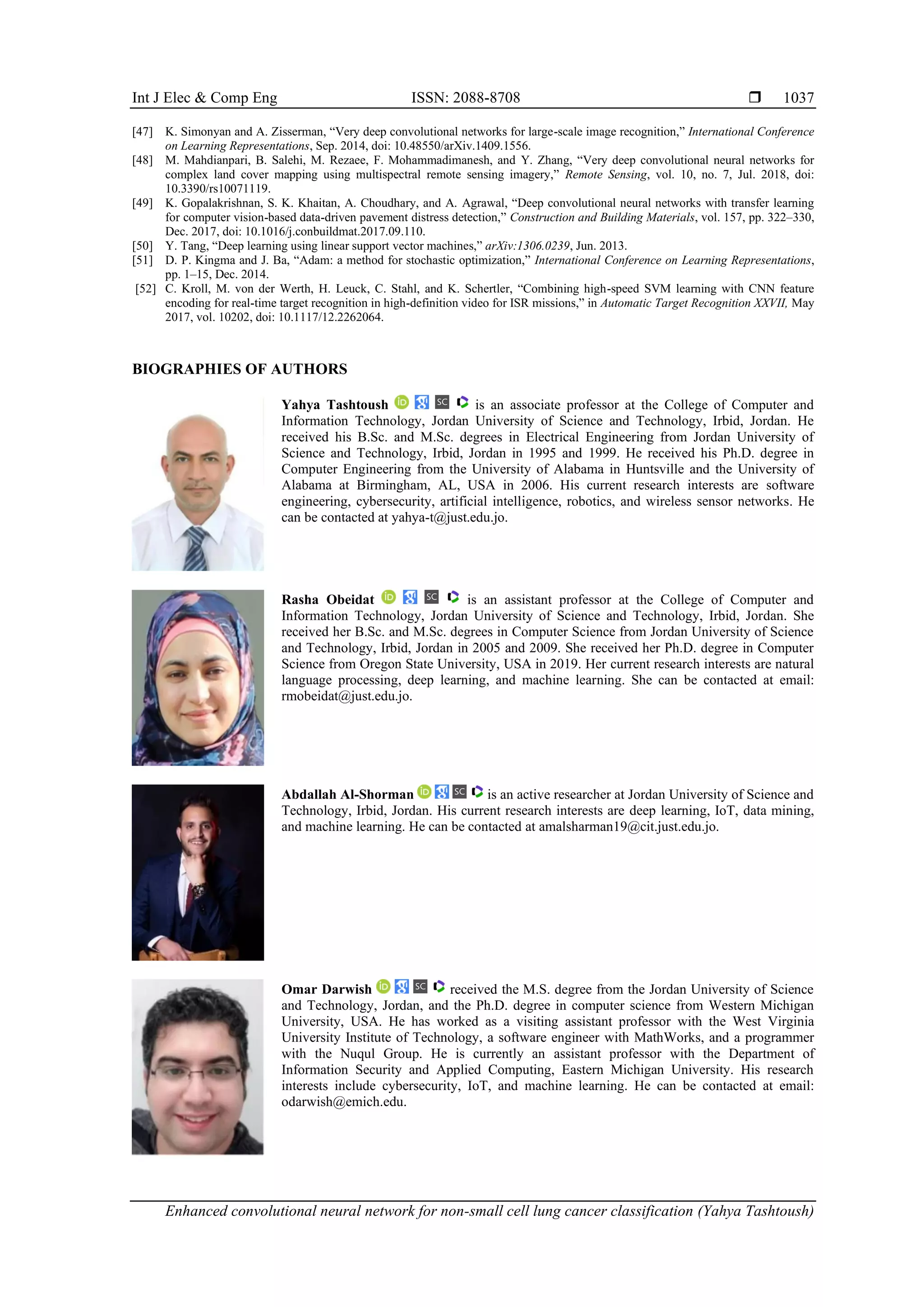 Enhanced Convolutional Neural Network For Non Small Cell Lung Cancer Classification Pdf