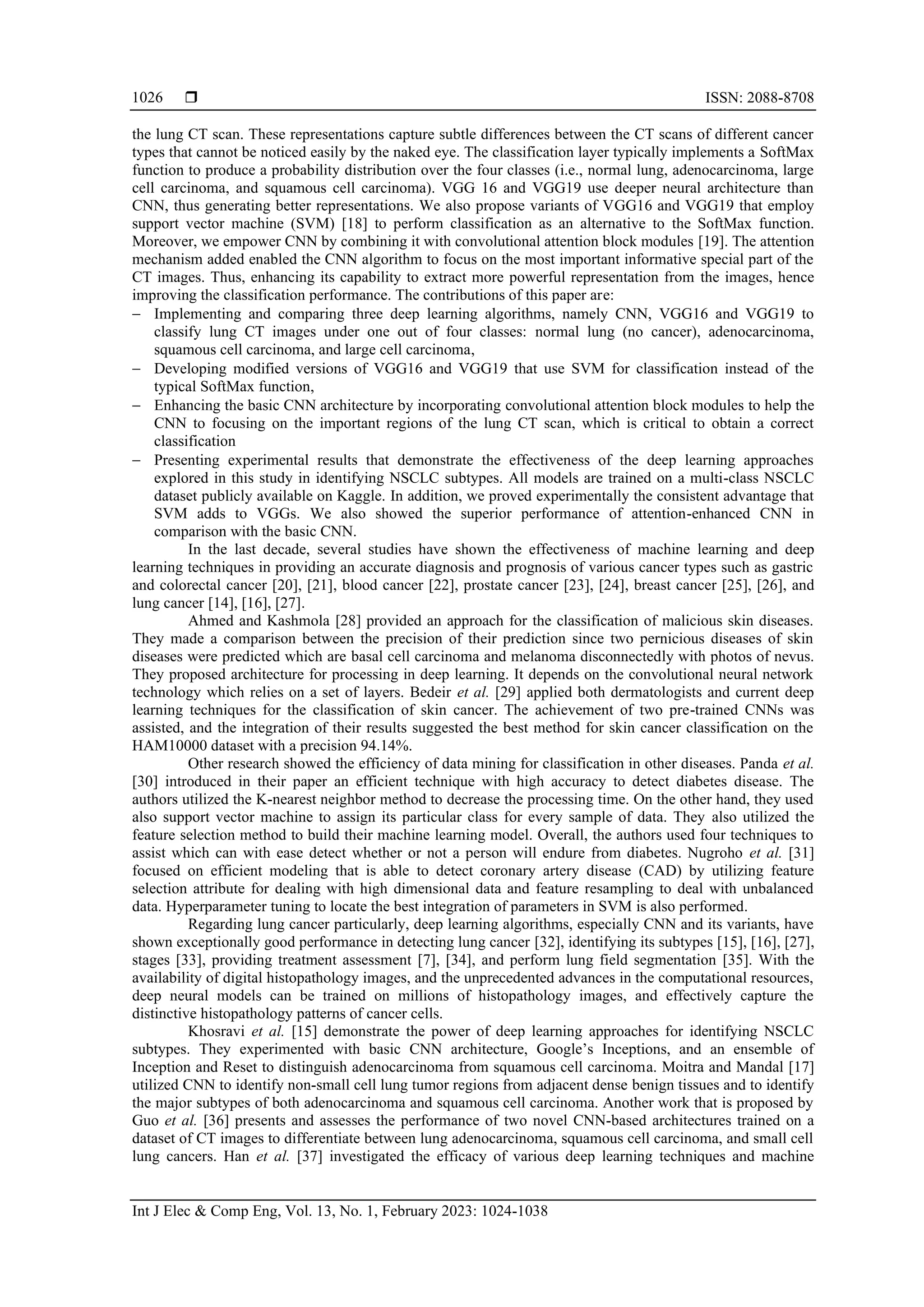 Enhanced Convolutional Neural Network For Non Small Cell Lung Cancer Classification Pdf