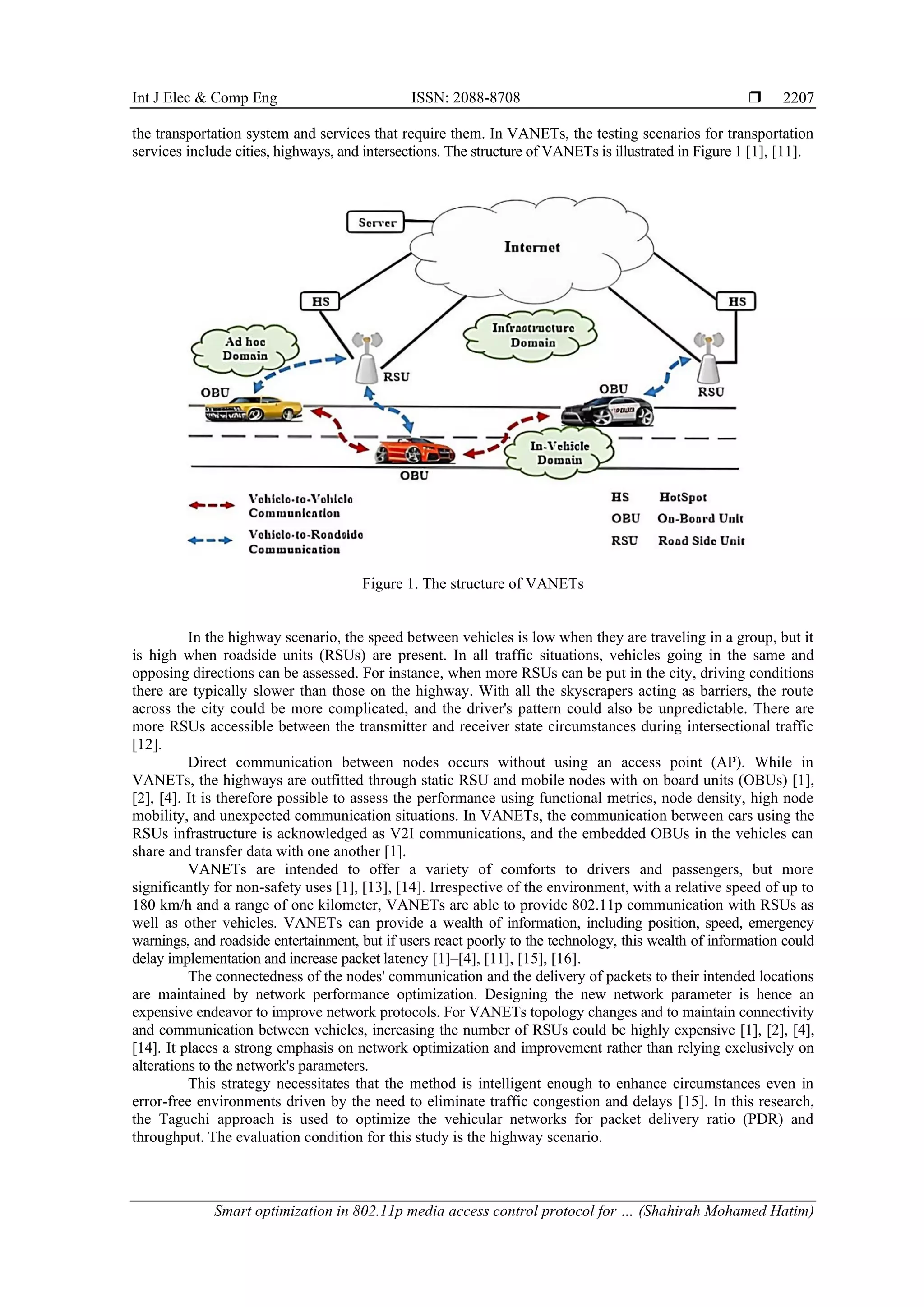 Smart optimization in 802.11p media access control protocol for vehicular ad hoc network | PDF