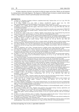 Seizure stage detection of epileptic seizure using convolutional neural networks | PDF