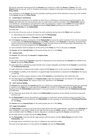 Vero Professional Indemnity Policy Wording | PDF