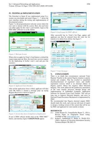 Embedded Computer Application Software for Secured Voter Card Transfer: An Approach to Improve ...