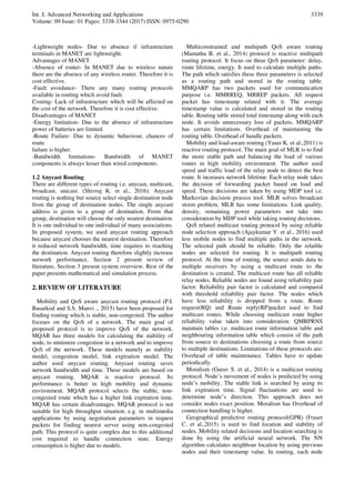 Implementation of Mobility and QoS Aware Energy Efficient Anycast Routing in MANET | PDF