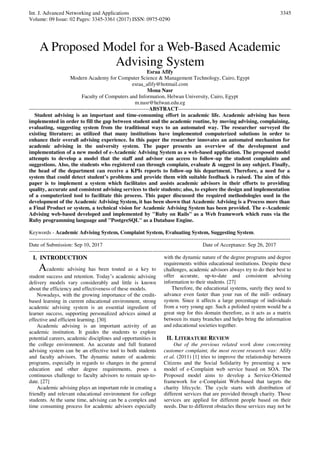 A Proposed Model for a Web-Based Academic Advising System | PDF