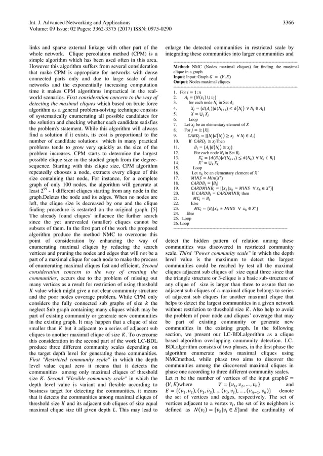 A Proposed Algorithm to Detect the Largest Community Based On Depth Level | PDF