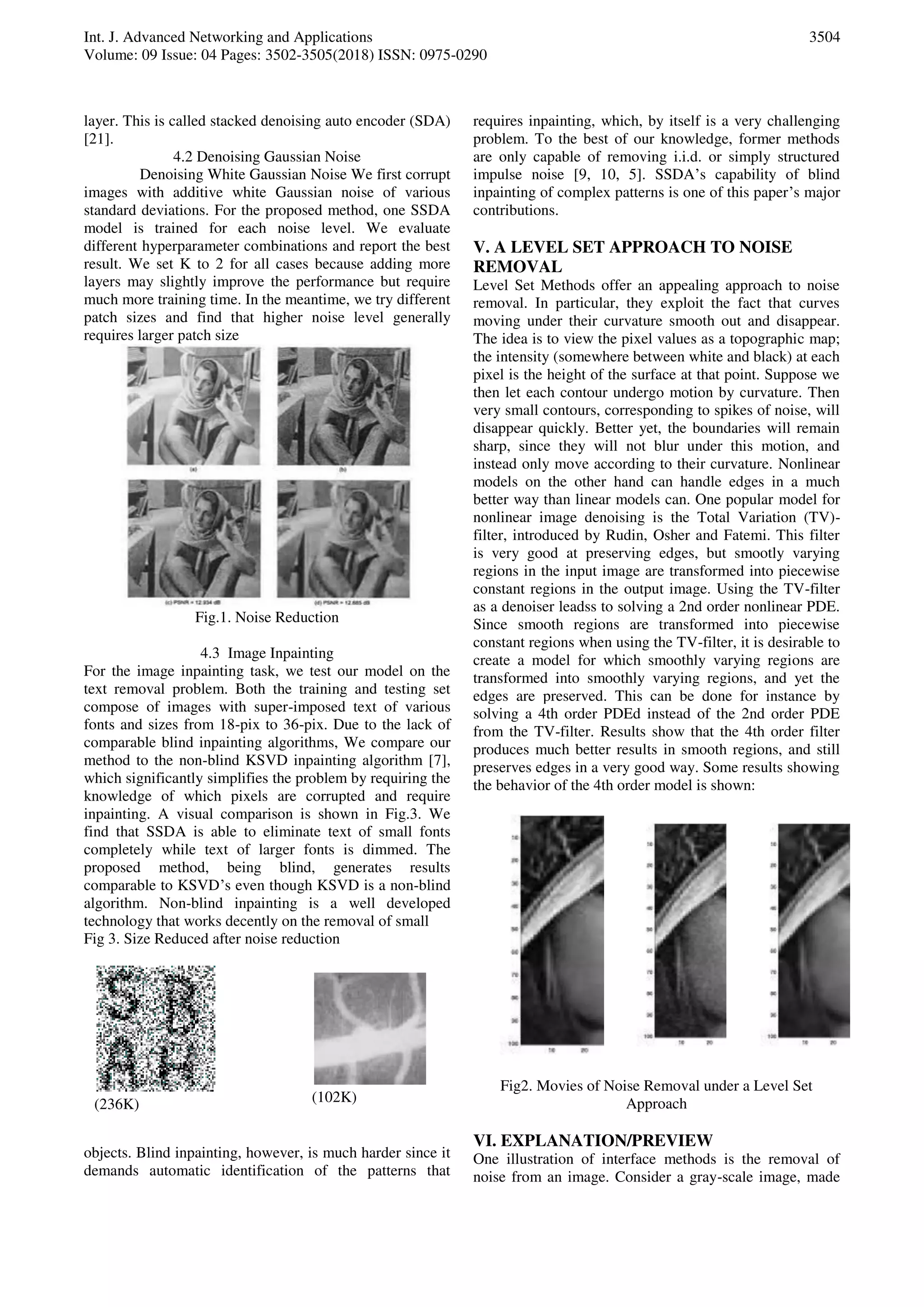 A Novel Approach to Image Denoising and Image in Painting | PDF | Photo Editing Software ...