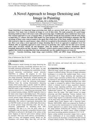 A Novel Approach to Image Denoising and Image in Painting | PDF