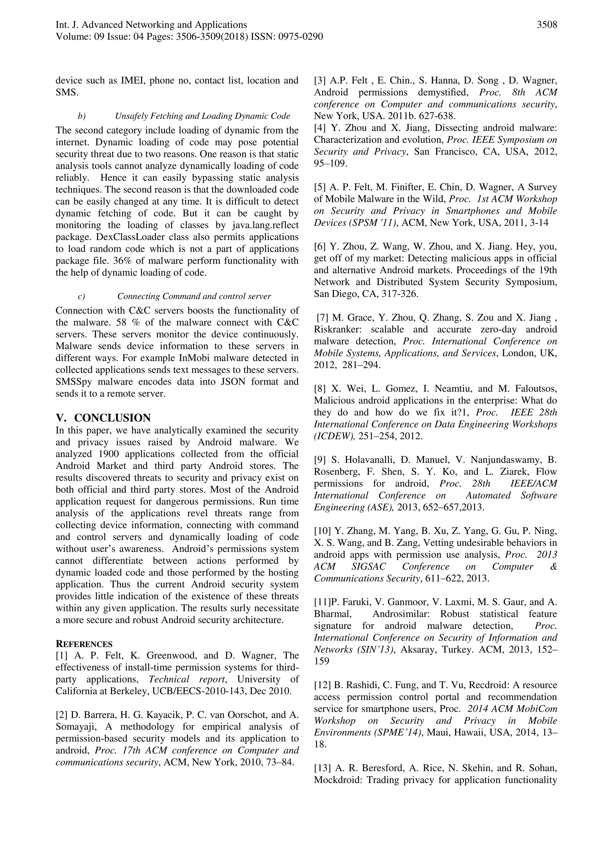 Android Malware Detection in Official and Third Party Application Stores | PDF