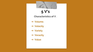 5 v of big data | PPTX | Databases | Computer Software and Applications