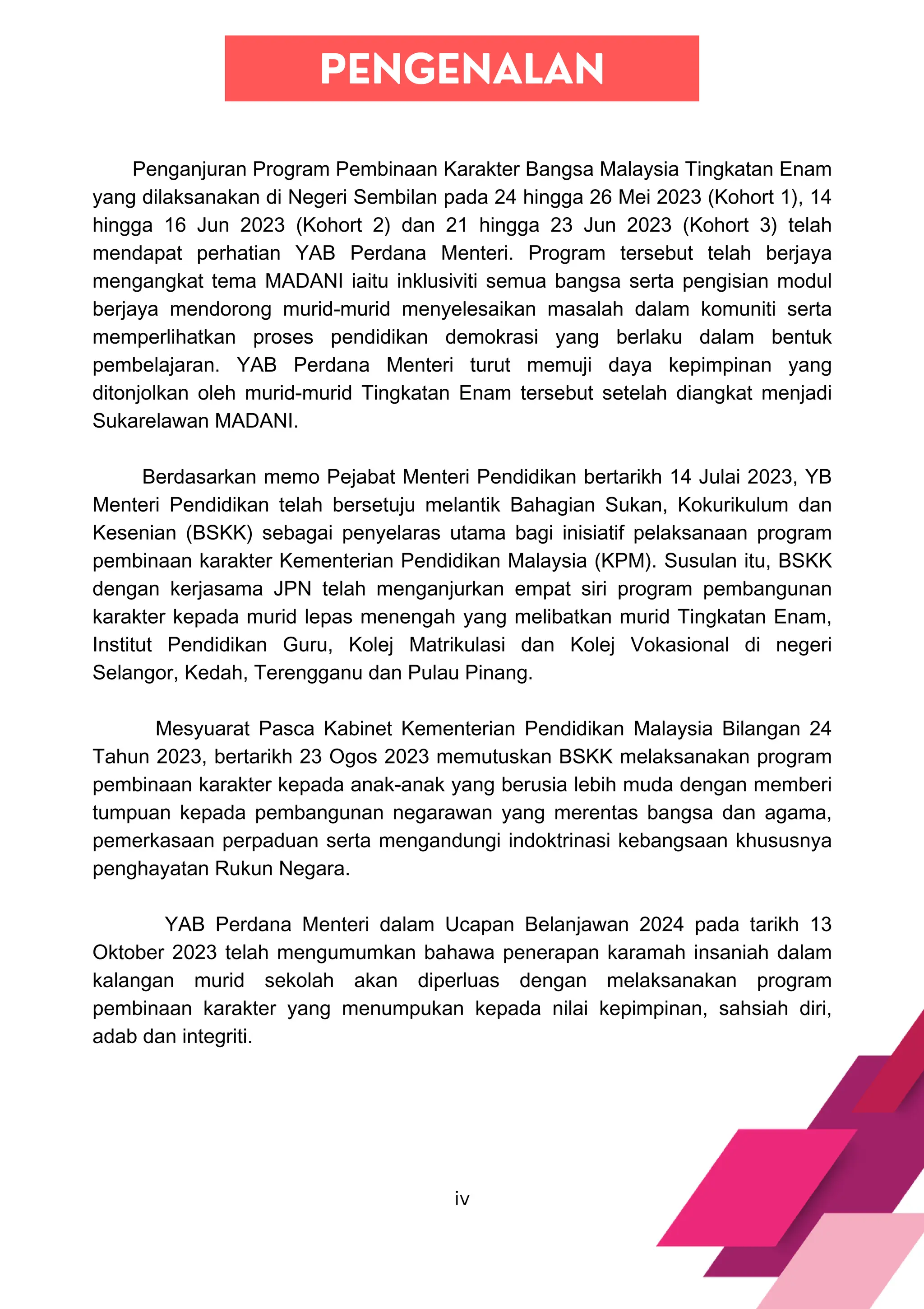 MODUL PELAKSANAAN GenMADANI PEMBINAAN KARAKTER | PDF