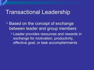 Transactional & Transformational Leadership | PPT