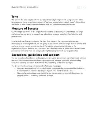 Winery creative brief | PDF