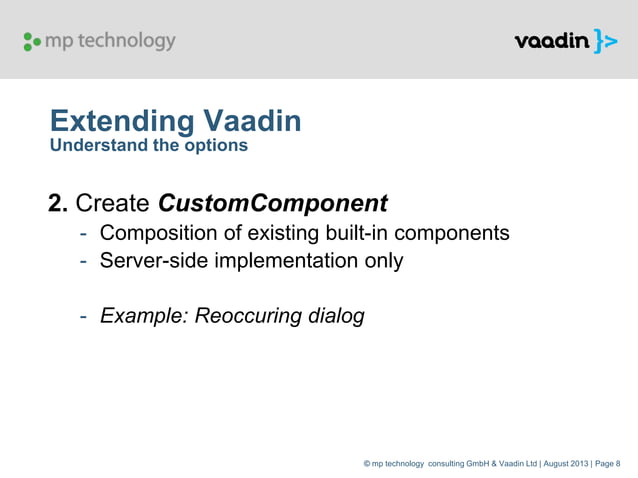 Vaadin7 - coding ui components | PPTX | Web Development | Internet