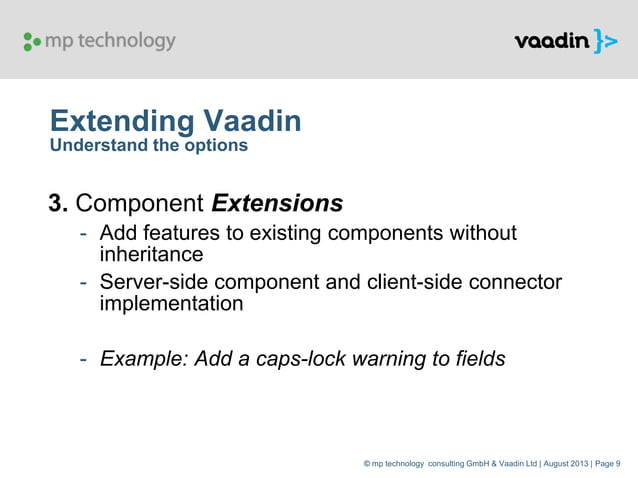 Vaadin7 - coding ui components | PPTX | Web Development | Internet