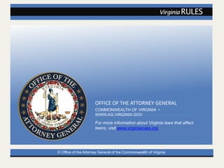 VIRGINIA LAWS ALCOHOL AND TOBACCO FOR STUDENTS | PPTX