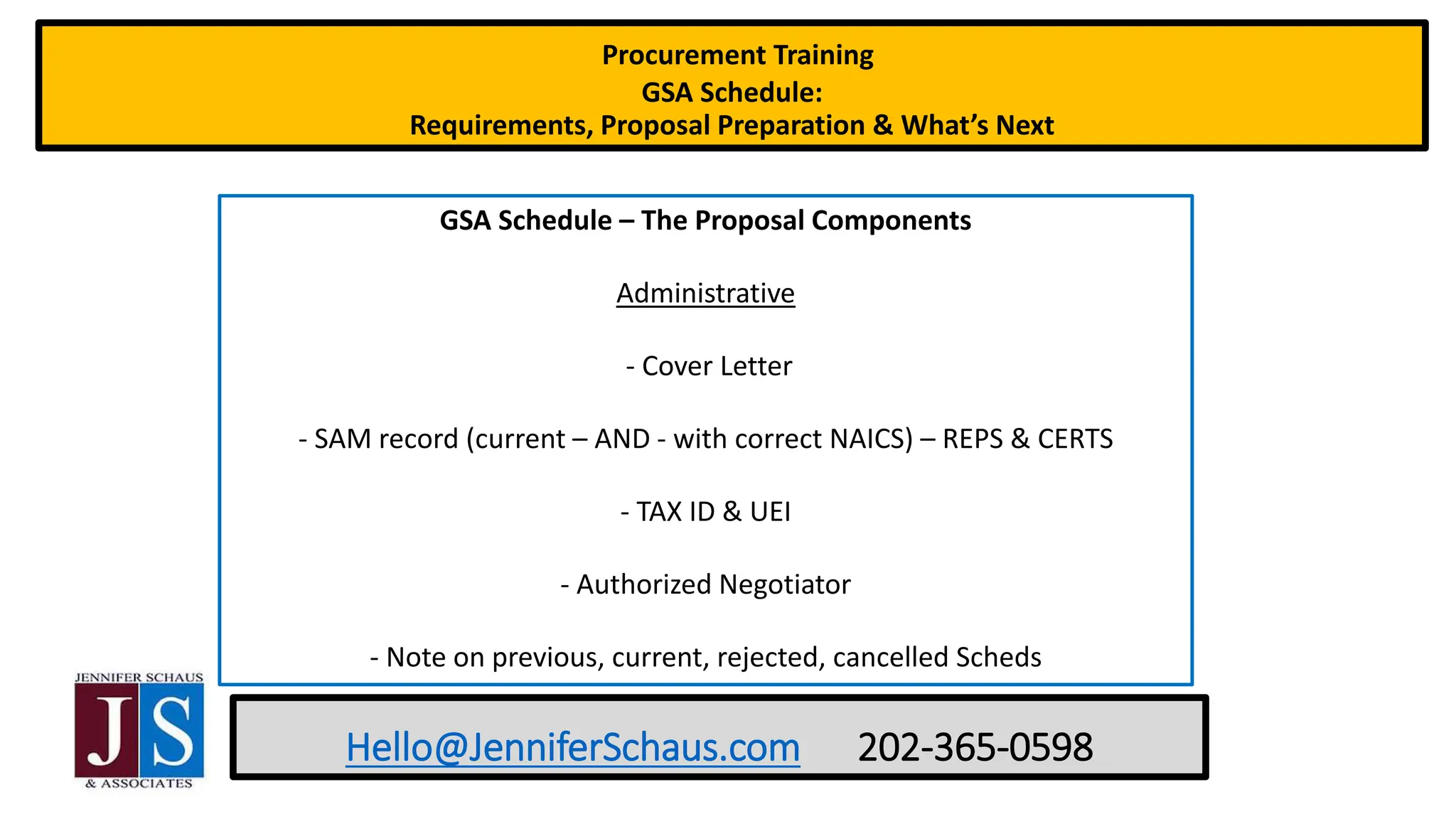 GSA Schedule - Requirements, Proposal Prep and - What's Next? | PPTX