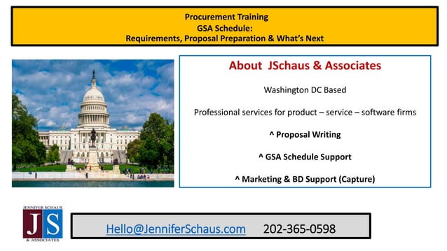 GSA Schedule - Requirements, Proposal Prep and - What's Next? | PPT