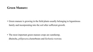 A.Vasanth , donbosco college of agriculture ROLE OF GREEN MANURE AND ...
